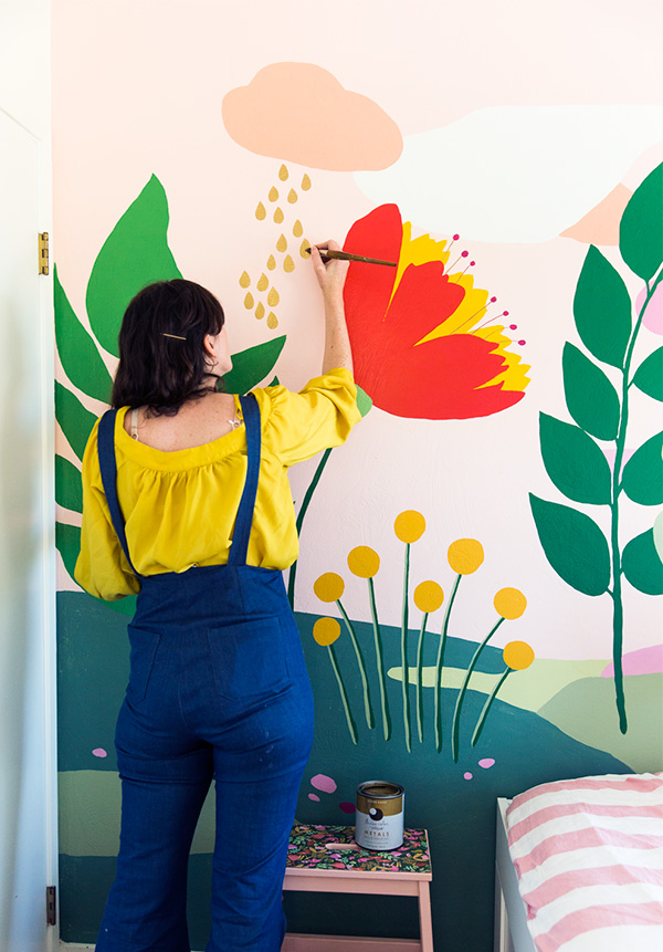 A Hand Painted Wall Mural Say Yes