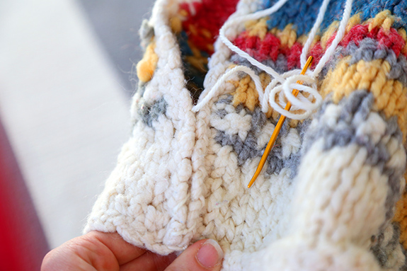 DIY Wool Poncho from a Blanket - Say Yes