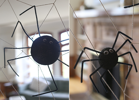 DIY Spooky Styrofoam Spiders - Say Yes