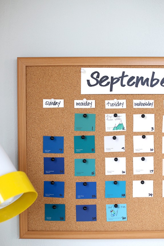 DIY Back to School Paint Chip Calendar - Say Yes